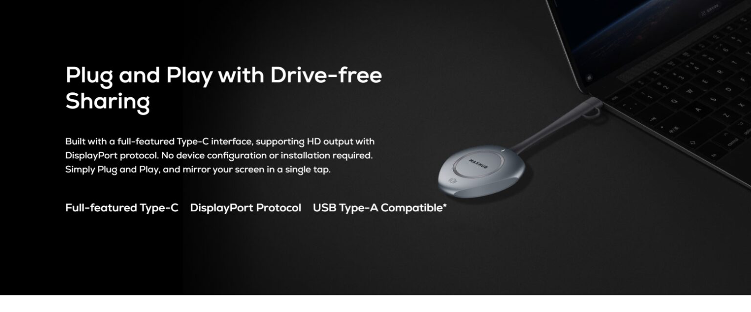 Wireless Dongle Maxhub WT13M Thiết Bị Chia Sẻ Không Dây